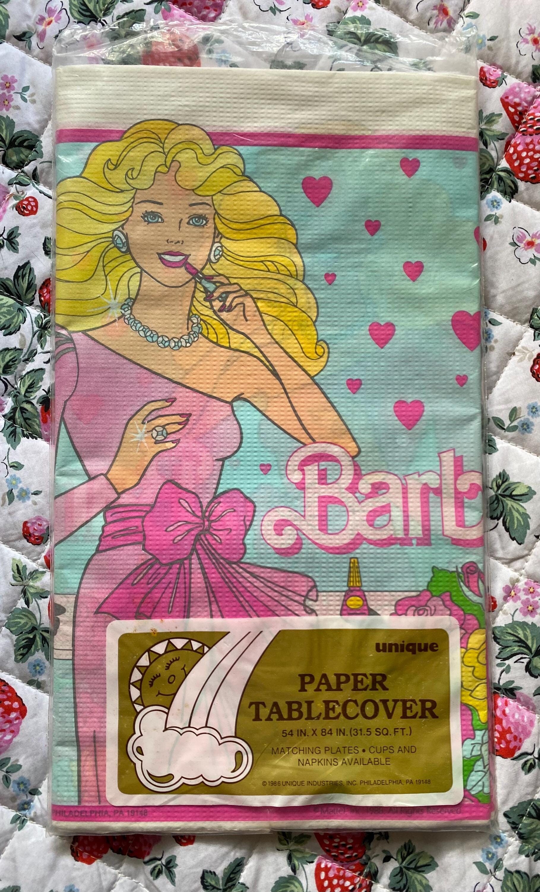 Barbie Party Decor Paper Table Cover 1986 - Etsy