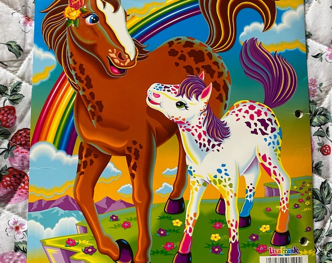 Vintage Lisa Frank Horses Folder - Rainbow Chaser & Lollipop - Etsy