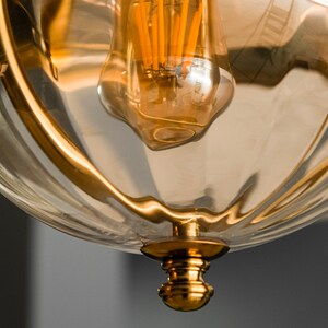 Modern Yellow and Clear Glass Sphere Pendant Light - Kitchen Island ...