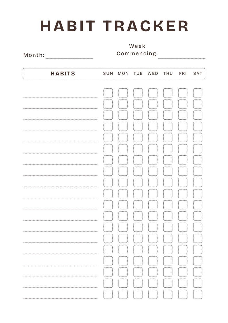 Printable Weekly Habit Tracker | A4 PDF | Goal Setting & Productivity ...