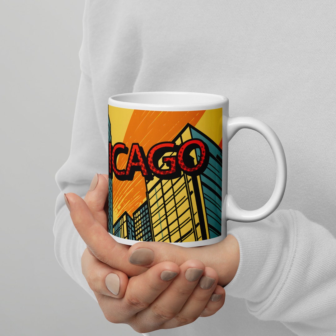 Chicago Pop Art Mug - Iconic Chicago Skyline Design - Perfect Gift for ...