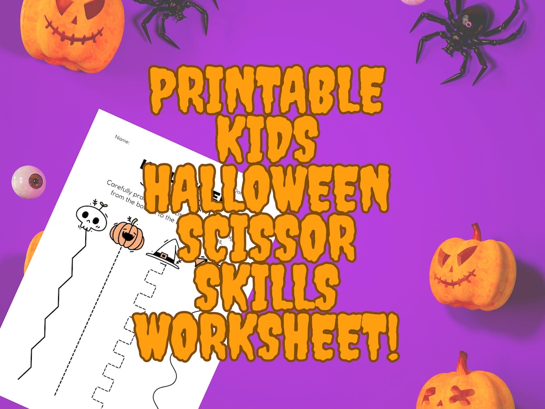 Printable Halloween Scissor Skills Worksheet for Kids | Scissor Cutting ...
