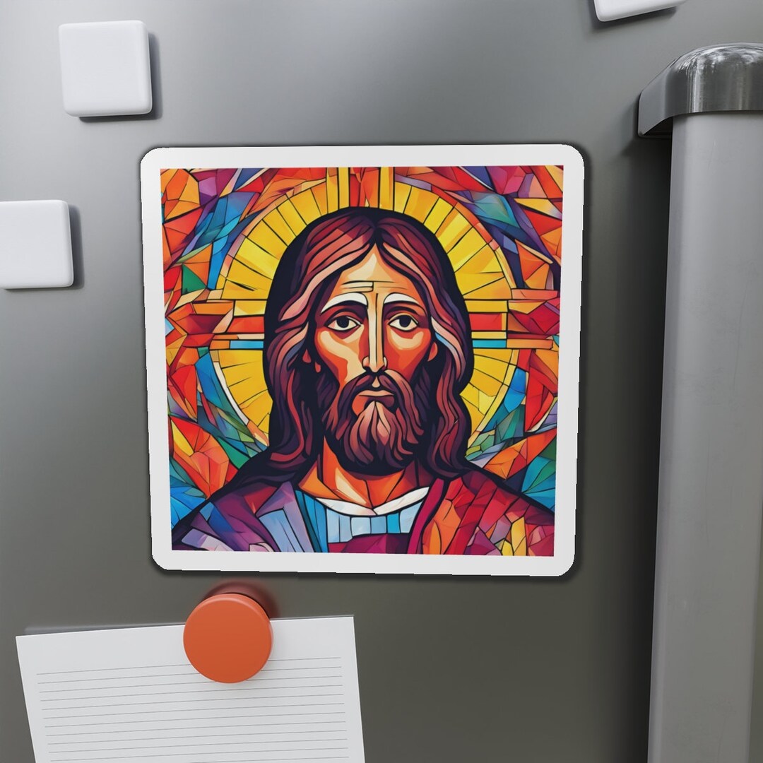 Traditional Face of Jesus With Halo, Stained Glass, Son of God, Faith ...