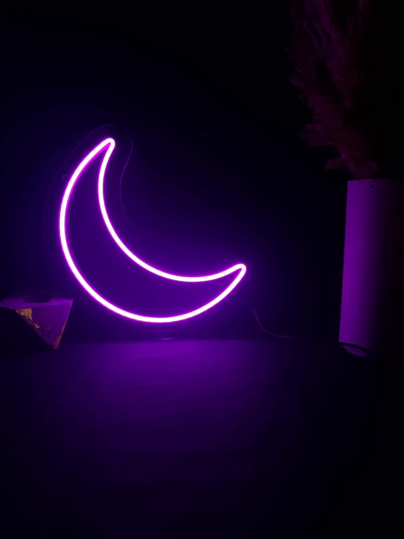 Moon Neon Sign, Crescent Moon Neon Light Sign, Bedroom Wall Decor, Neon ...