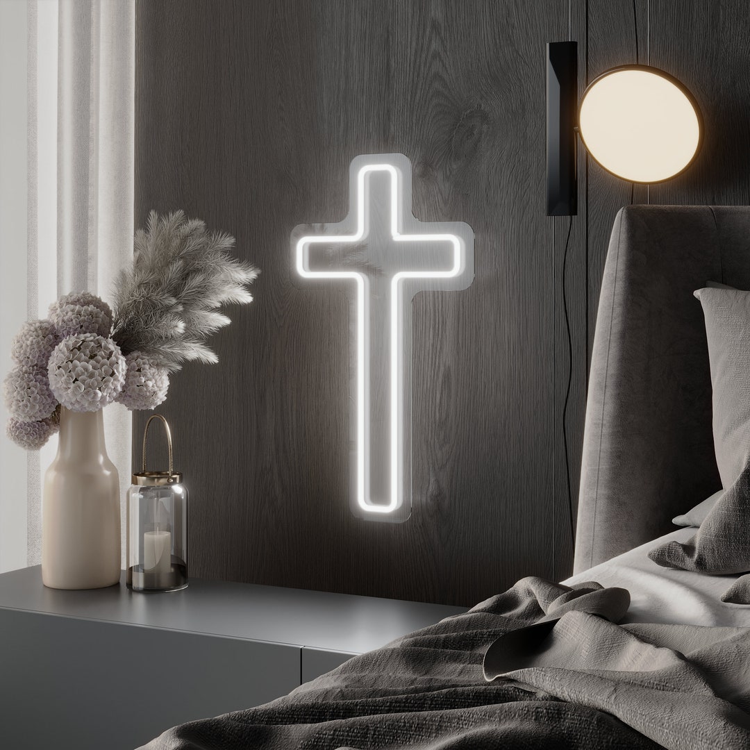 Cross Neon Sign, Christian Cross Led Neon Light, Cross Jesus Neon Sign ...