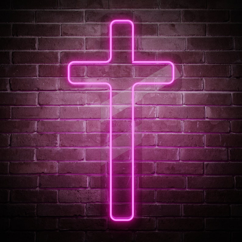 Cross Neon Sign, Christian Cross Led Neon Light, Cross Jesus Neon Sign ...