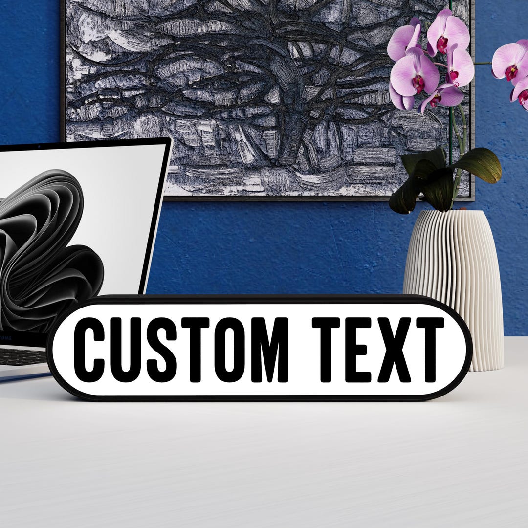 Mini Lightbox With Custom Text, LED Desk Sign, Personalized Lightbox ...