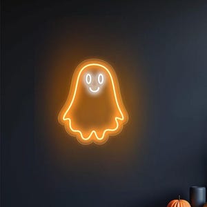 Cute Ghost Neon Sign, Fun Ghost Led Light Sign, Halloween Wall Decor ...