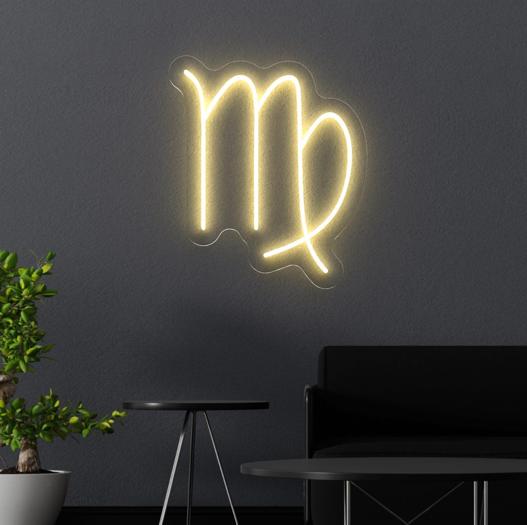 Virgo Neon Sign, Zodiac Wall Light for Virgo, Taurus, Capricorn, Earth ...