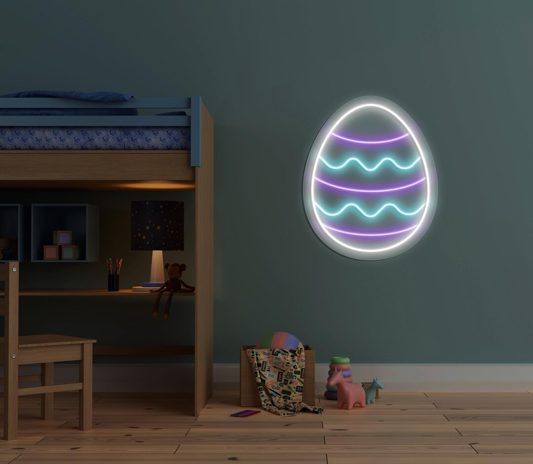 Easter Egg Neon Sign, Egg Light up Sign, Easter Wall Decor, Easter Egg ...