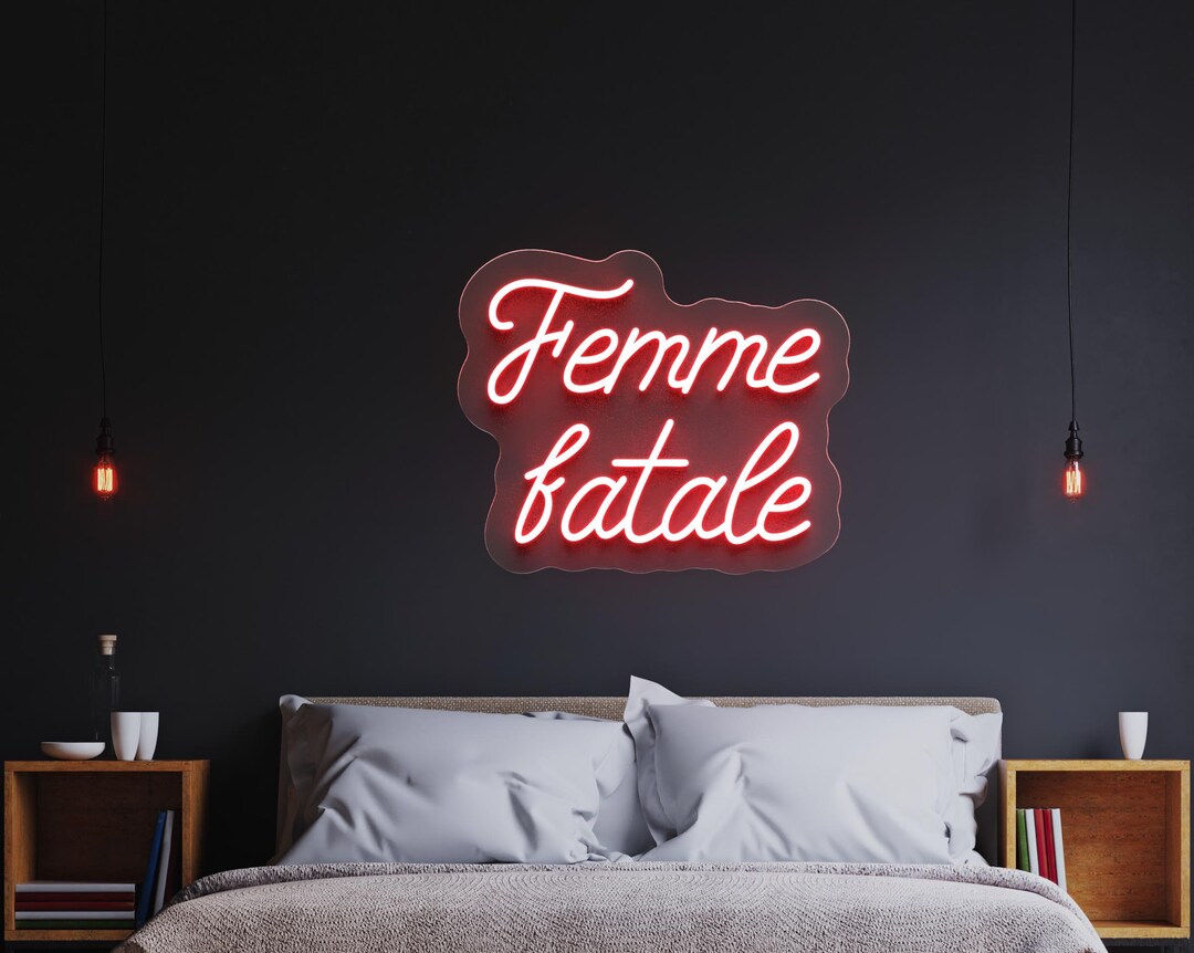 Femme Fatale Neon Sign, LED Light up Wall Art, Woman Bedroom Decor ...