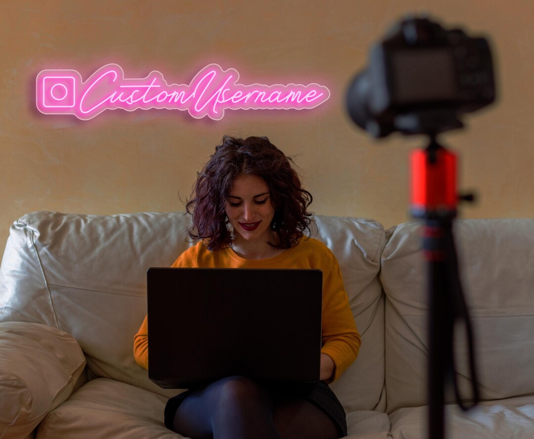 Custom Social Media Username Neon Sign, Personalized LED Name Sign ...