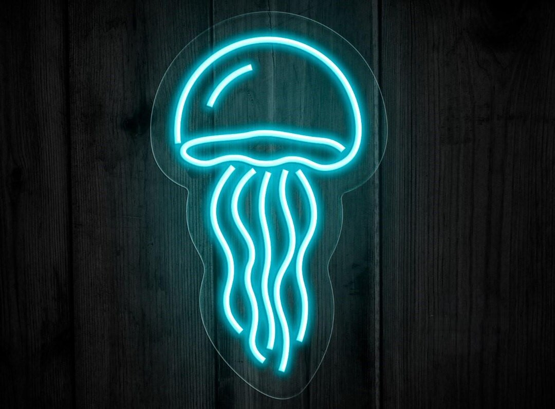 Jellyfish Neon Sign, Cute Jellyfish LED Sign, Light up Sign, Kids Room ...