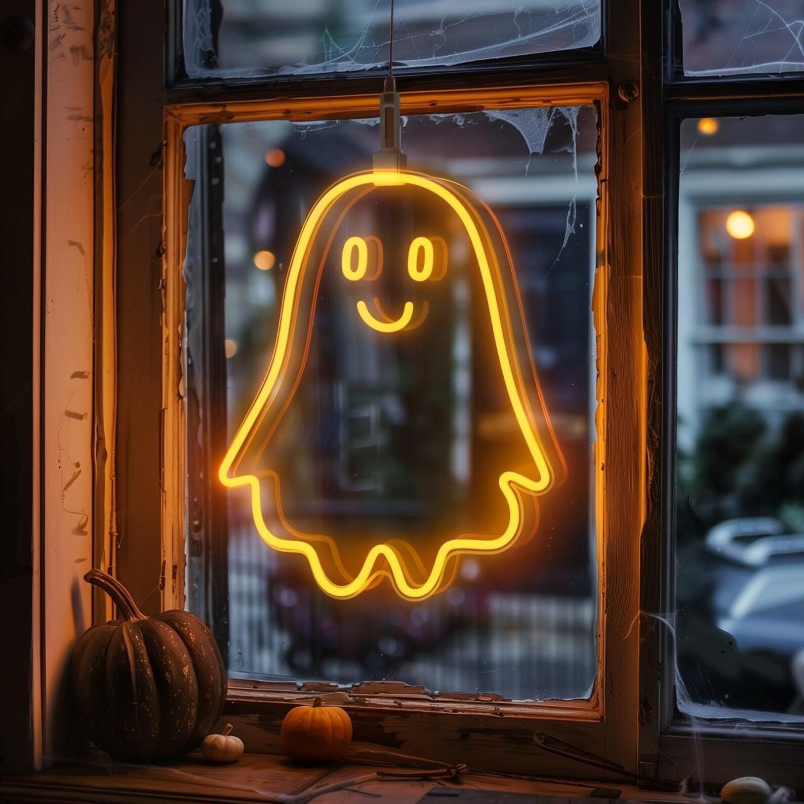 Cute Ghost Neon Sign, Fun Ghost Led Light Sign, Halloween Wall Decor ...