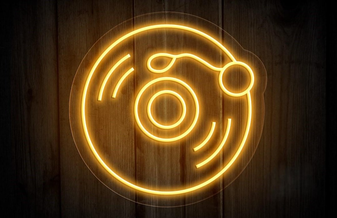 Vinyl Record Neon Sign, Retro Music Wall Art, Vintage Player LED Light ...