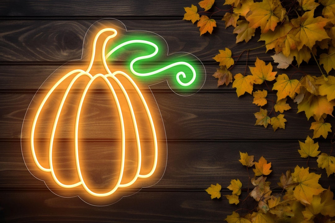 Pumpkin Neon Light Sign, Thanksgiving Day, Autumn Home Decor, Light up ...