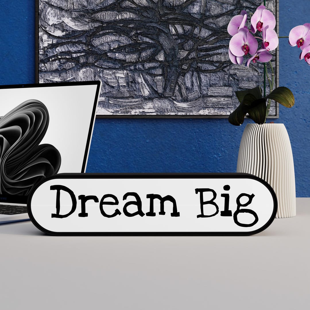 Dream Big Light Box, Inspiring LED Desk Sign, Custom Mini Light Box ...
