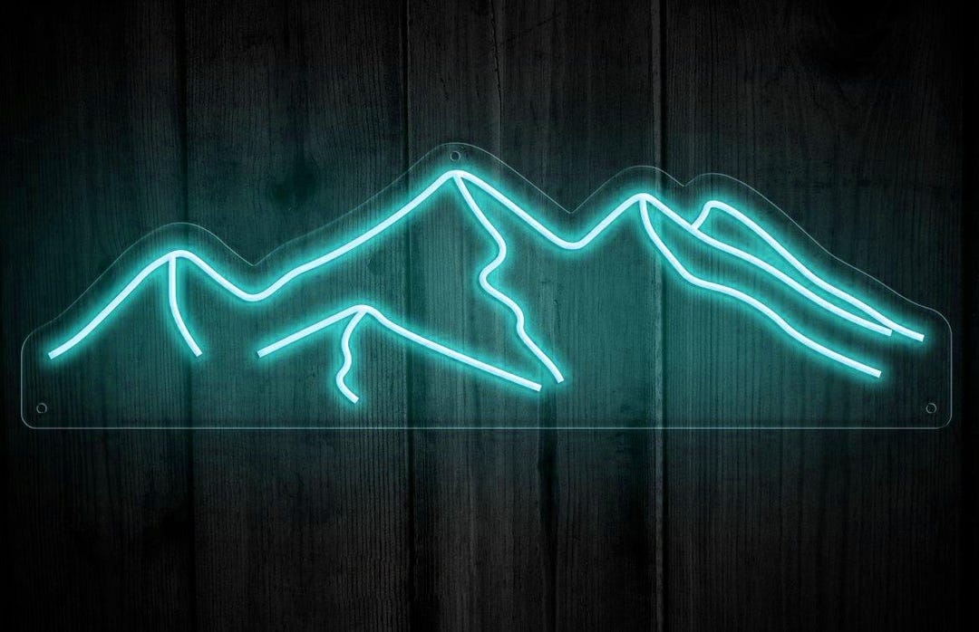 Mountains Neon Sign, LED Mountains, Bedroom Wall Decor, Traveling Home ...
