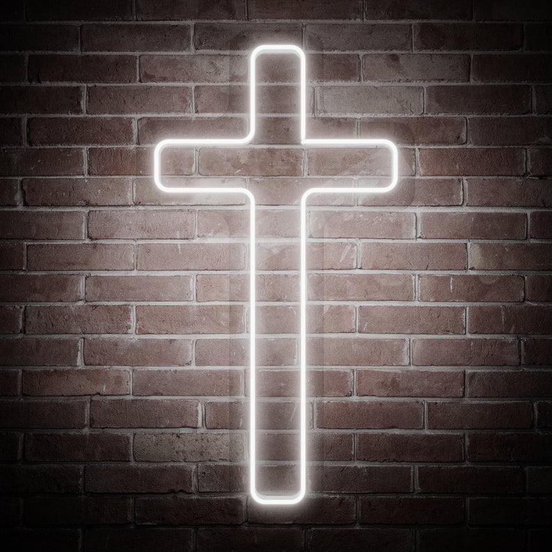 Cross Neon Sign, Christian Cross Led Neon Light, Cross Jesus Neon Sign ...
