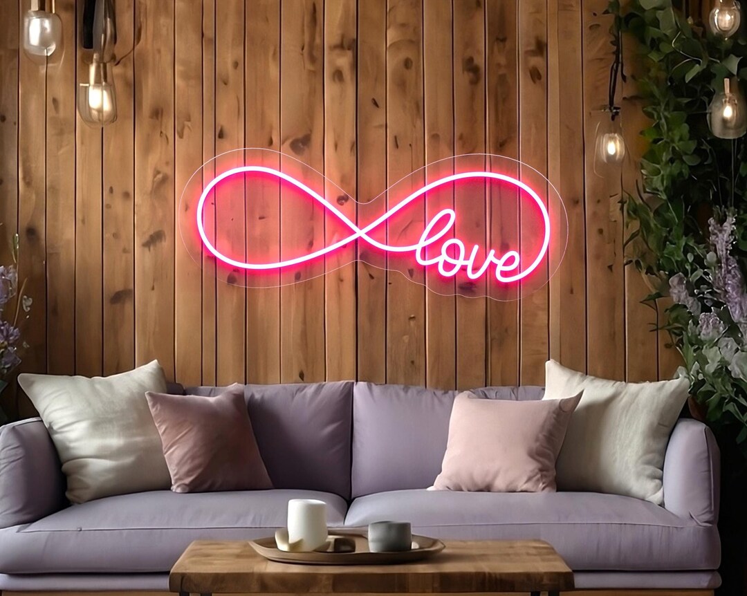 Infinity Neon Sign, Love LED Sign, Wedding Wall Decor, Romantic Couple ...