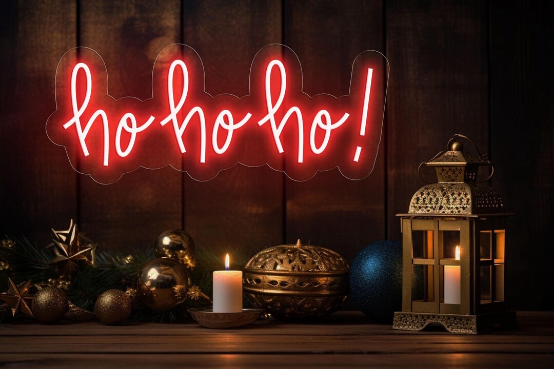 Ho Ho Ho Neon Sign, Led Light up Sign, Hohoho Neon Light Sign ...