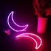 Moon Neon Sign, Crescent Moon Neon Light Sign, Bedroom Wall Decor, Neon ...