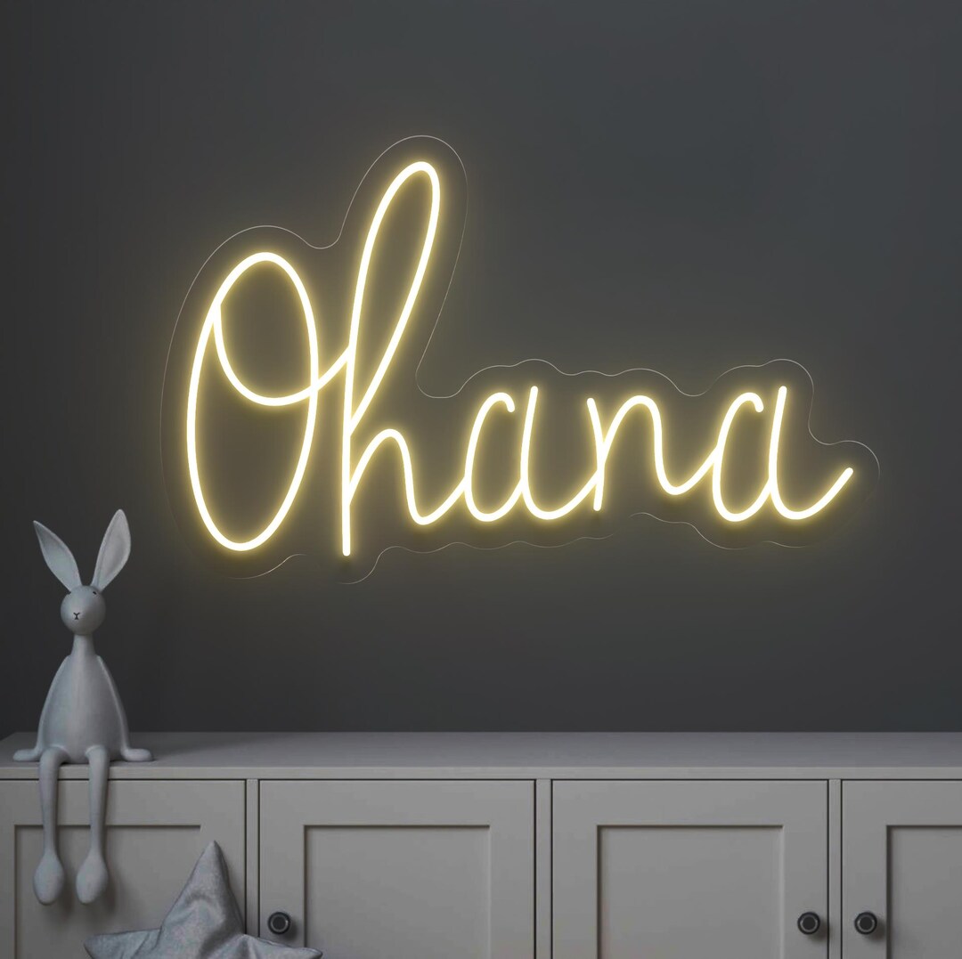 Ohana Neon Sign, LED Light up Sign, Bedroom Wall Decor, Living Room ...