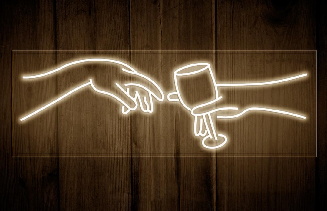 Fun Neon Sign, Creation of Adam Art Sign, LED Light up Sign, God Hand ...