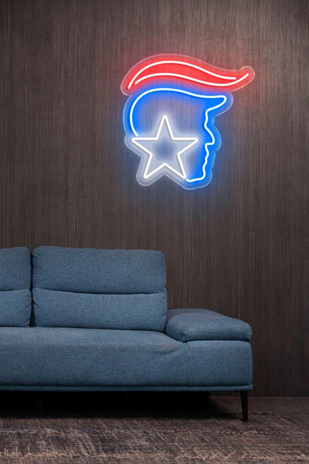 Trump Head LED Neon Sign, Trump 2024 Neon Sign, LED Light up Sign, USA ...