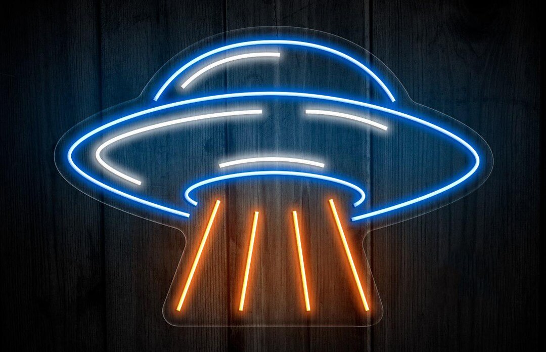 UFO Neon Sign, LED Light up Sign, Fun Bedroom Decor, Aliens Neon Living ...