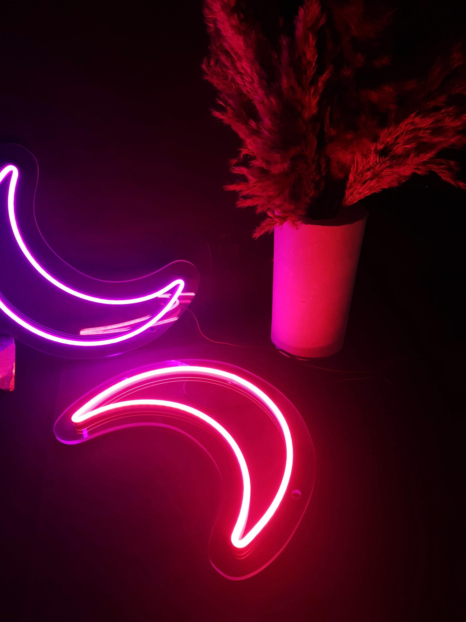 Moon Neon Sign, Crescent Moon Neon Light Sign, Bedroom Wall Decor, Neon ...