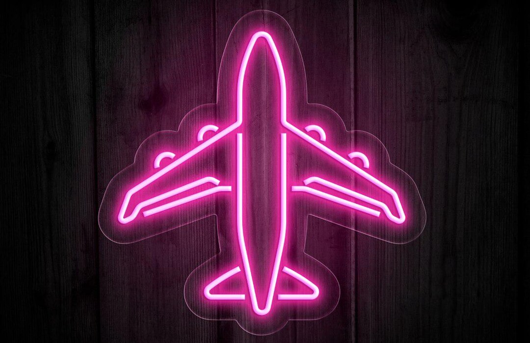 Plane Neon Sign, Airplane LED Sign, Light up Sign, Bedroom Wall Decor ...