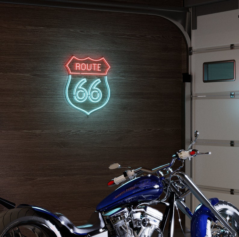 Vintage Route 66 Neon Sign, Mother Road, Retro Led Neon Light Sign ...