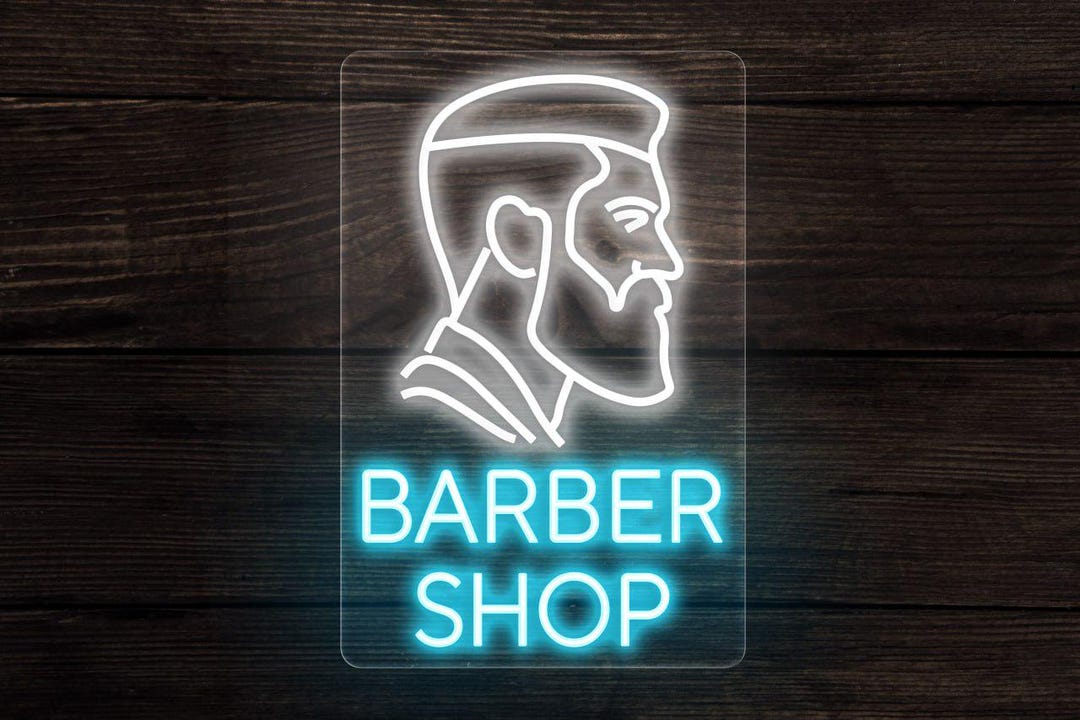 Barber Shop Neon Sign, Modern LED Wall Decor for Barbershops, Hair ...
