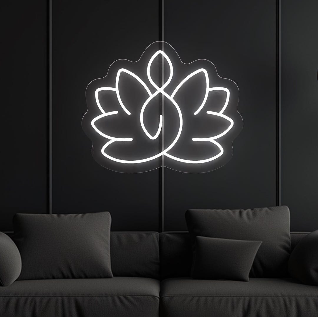 Lotus Neon Sign, Yoga Wall Light, LED Light up Sign, Yoga Studio Decor ...