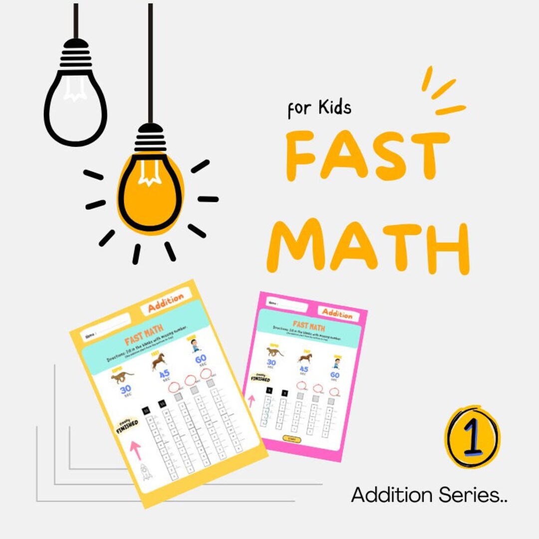 Fast Math Worksheets Interactive Games : Addition 1st Series for Kids ...