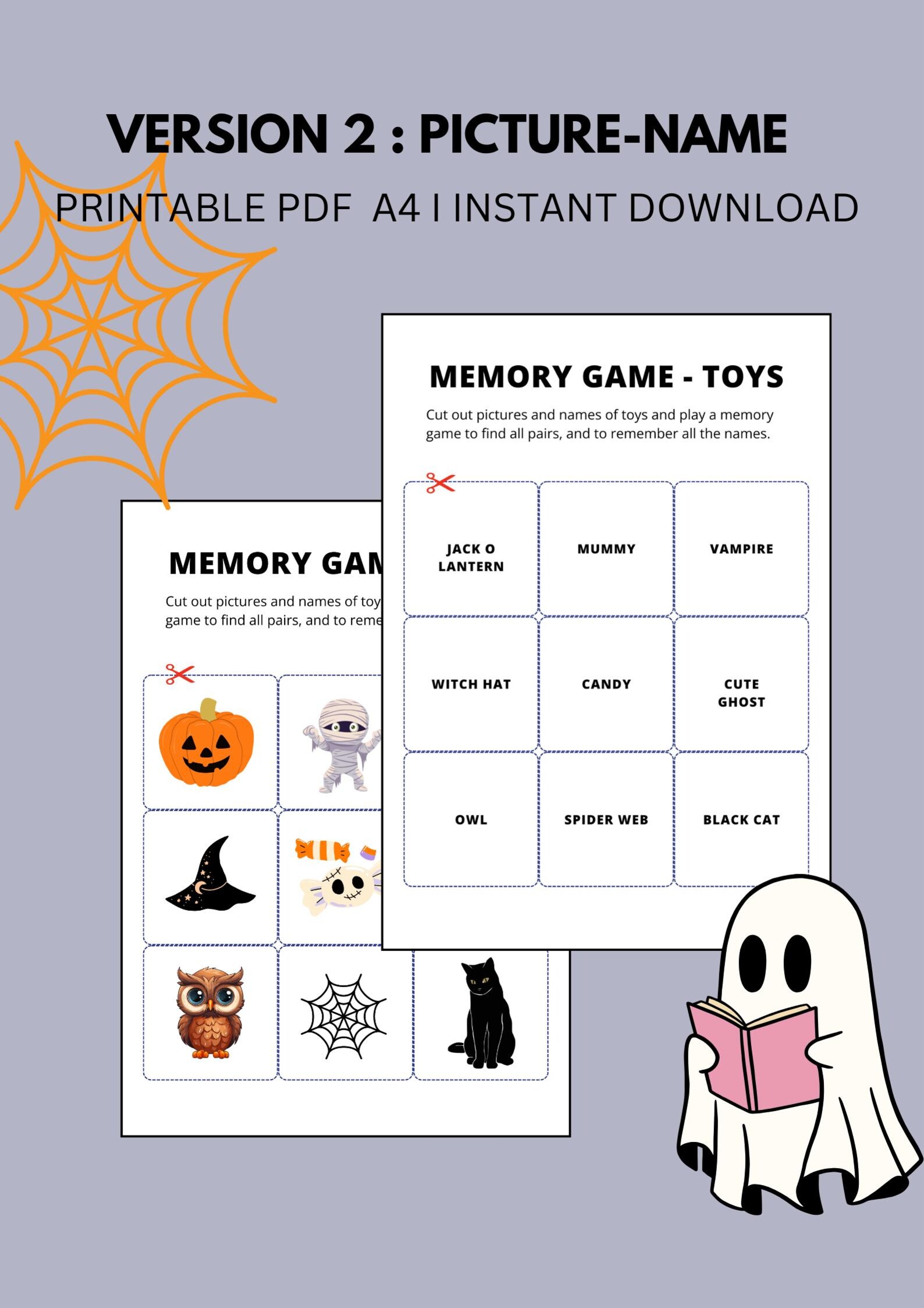 Halloween Memory Games Printable Download, Halloween Party Games ...