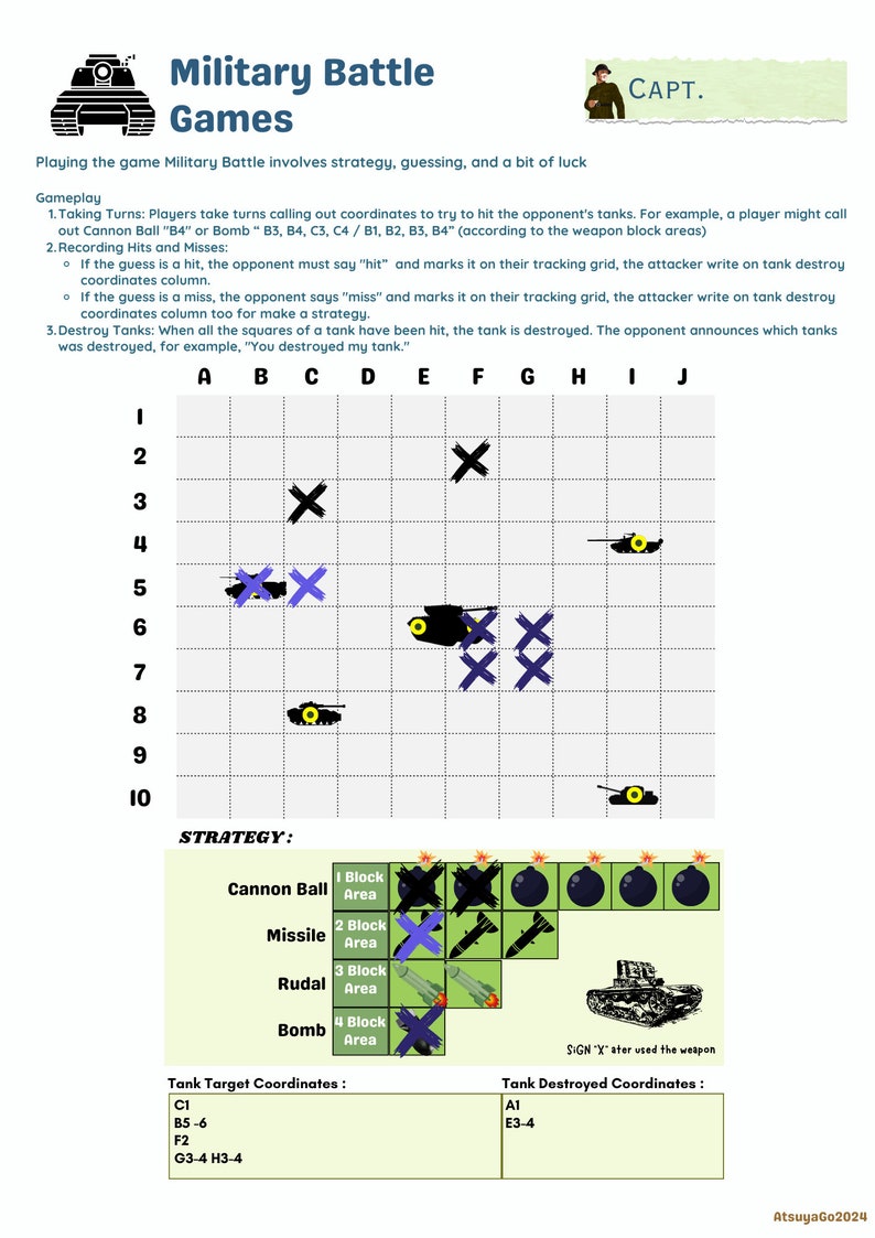 Printable Military Battle Games for Kids and Adult : Easy to Print and ...
