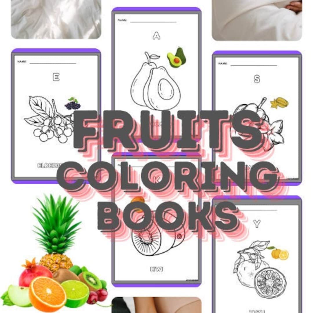 Coloring Book Fruits A-Z (26 Pages) - Printable PDF, Fun Learning ...