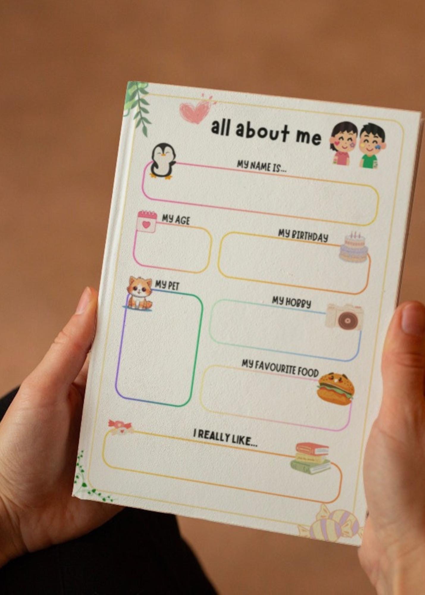 Kids Daily Journal Printable | All About Me Template & Activity Journal ...