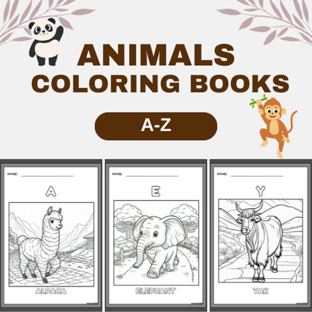 Animal Alphabet Coloring Book A-Z (26 Printable Pages) - Fun ...