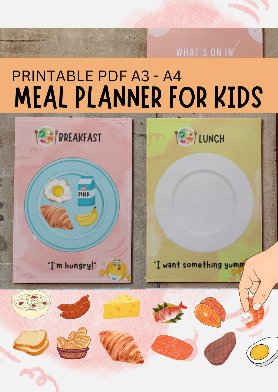 Fun Kids Meal Planner Template – Customizable Visual Menu for Breakfast ...