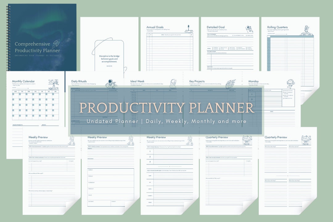 Ultimate Comprehensive Productivity Planner Annual Goals, Monthly ...
