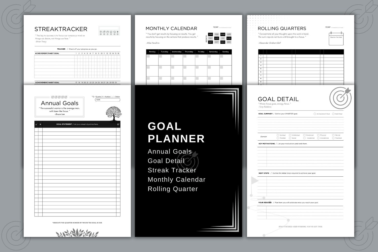 2024 Goal Planner, Printable Annual & Monthly Tracker, Streak Tracker ...