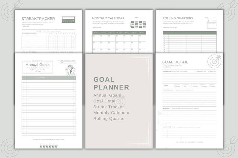 2024 Goal Planner, Printable Annual & Monthly Tracker, Streak Tracker ...