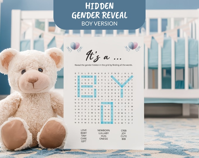 Gender Reveal Party Word Search, Instant Download, Printable, PDF - Etsy