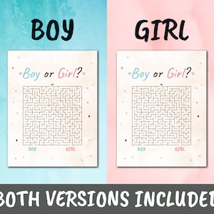 Printable Boy or Girl Gender Reveal Announcement Maze, Labyrinth PDF - Etsy