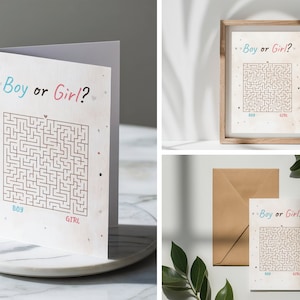 Printable Boy or Girl Gender Reveal Announcement Maze, Labyrinth PDF - Etsy