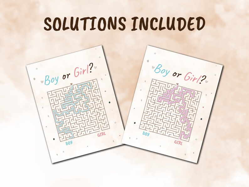 Printable Boy or Girl Gender Reveal Announcement Maze, Labyrinth PDF - Etsy