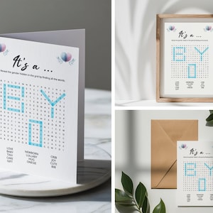 It's a Boy Gender Reveal Announcement Word Search Puzzle Guessing Party ...